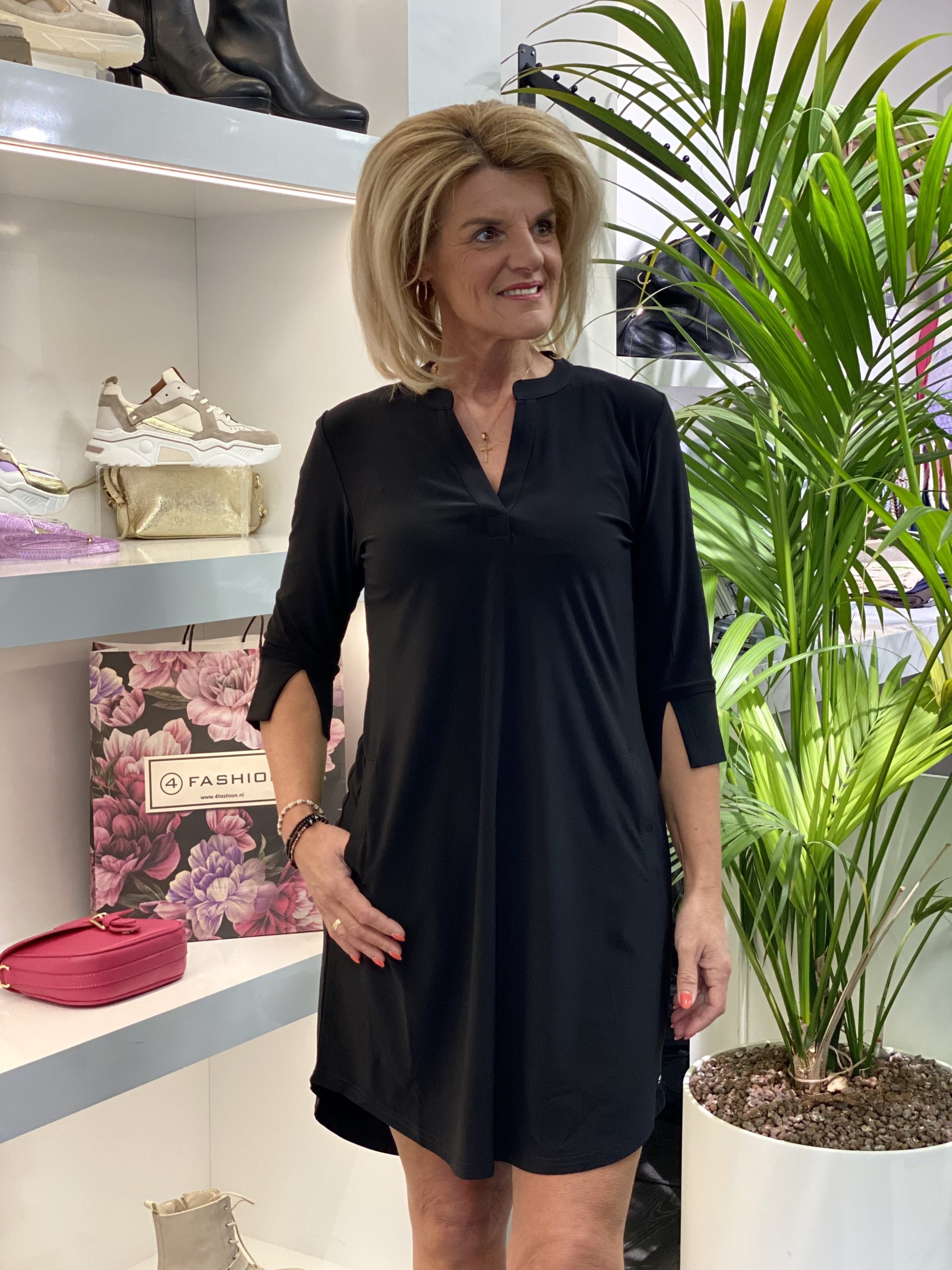 Angelle Milan Traveltuniek Splitmouw 1467/1 zwart • Angelle Milan ...